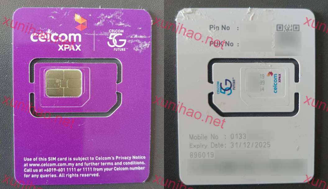 境外卡流量自由：马来西亚Celcom紫卡中国漫游实测可免费收短信、保号成本低开通包月无限流量160人民币-虚拟号